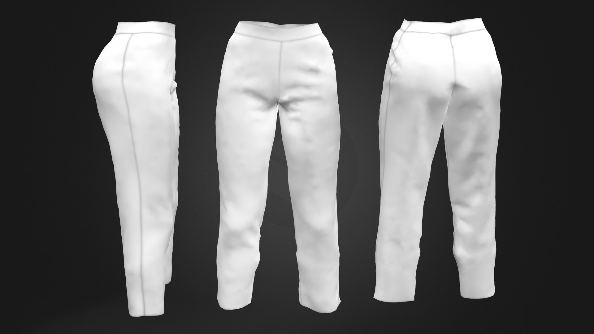 3D Ladies Ankle Pants model - TurboSquid 1789687