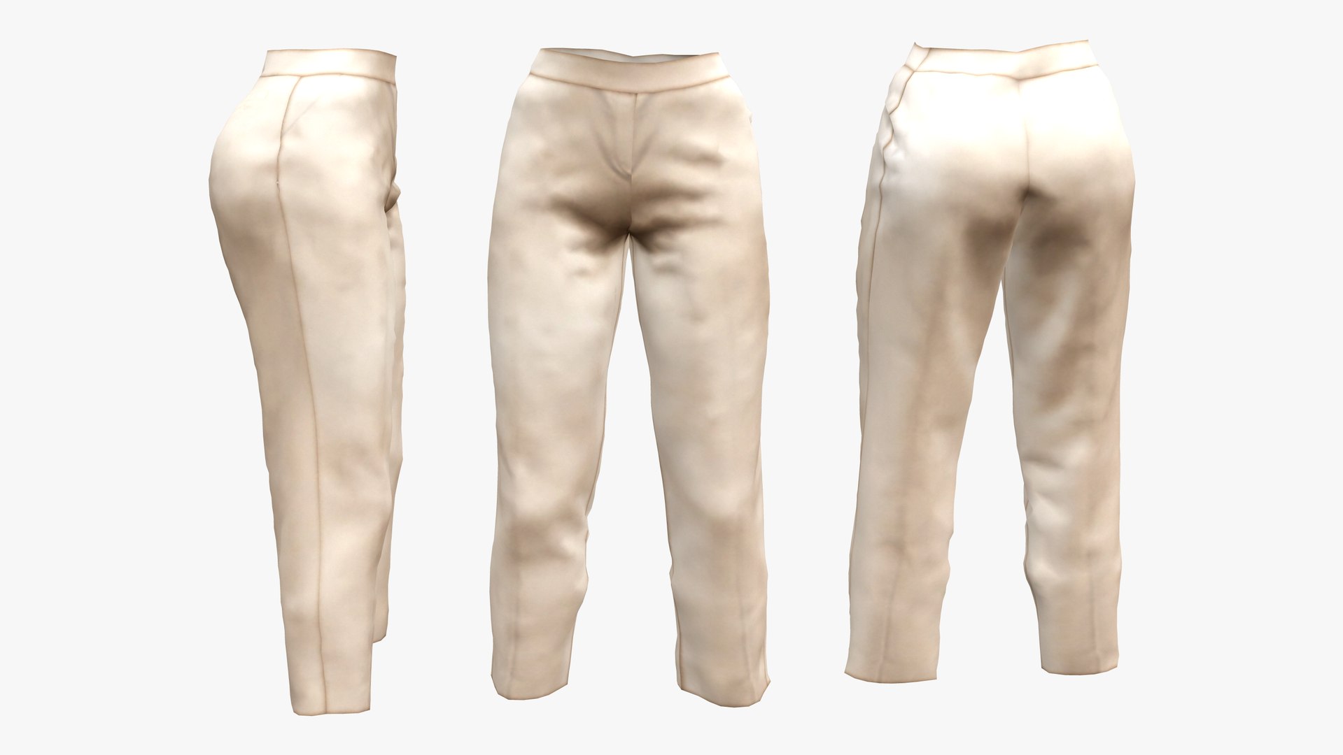 3D Ladies Ankle Pants model - TurboSquid 1789687