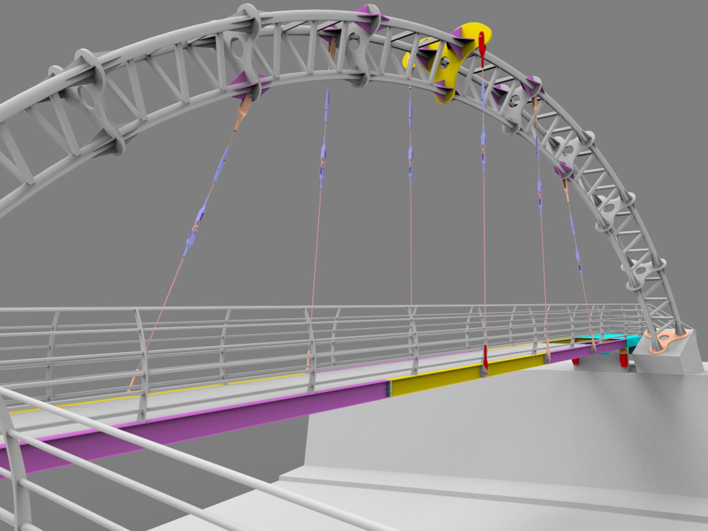 3D Arc Steel Bridge - TurboSquid 1319660