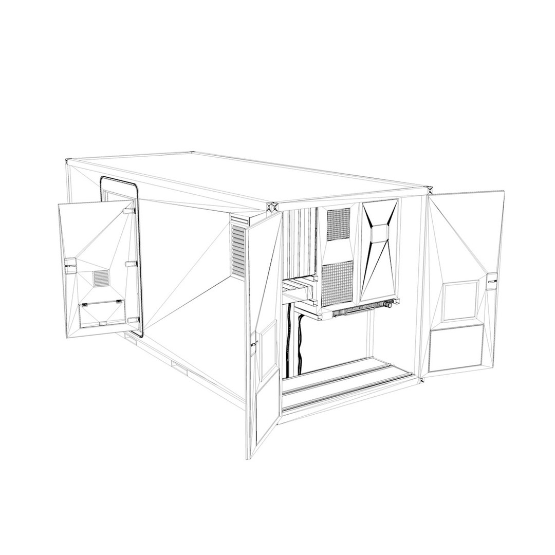 20ft office container version 3d model