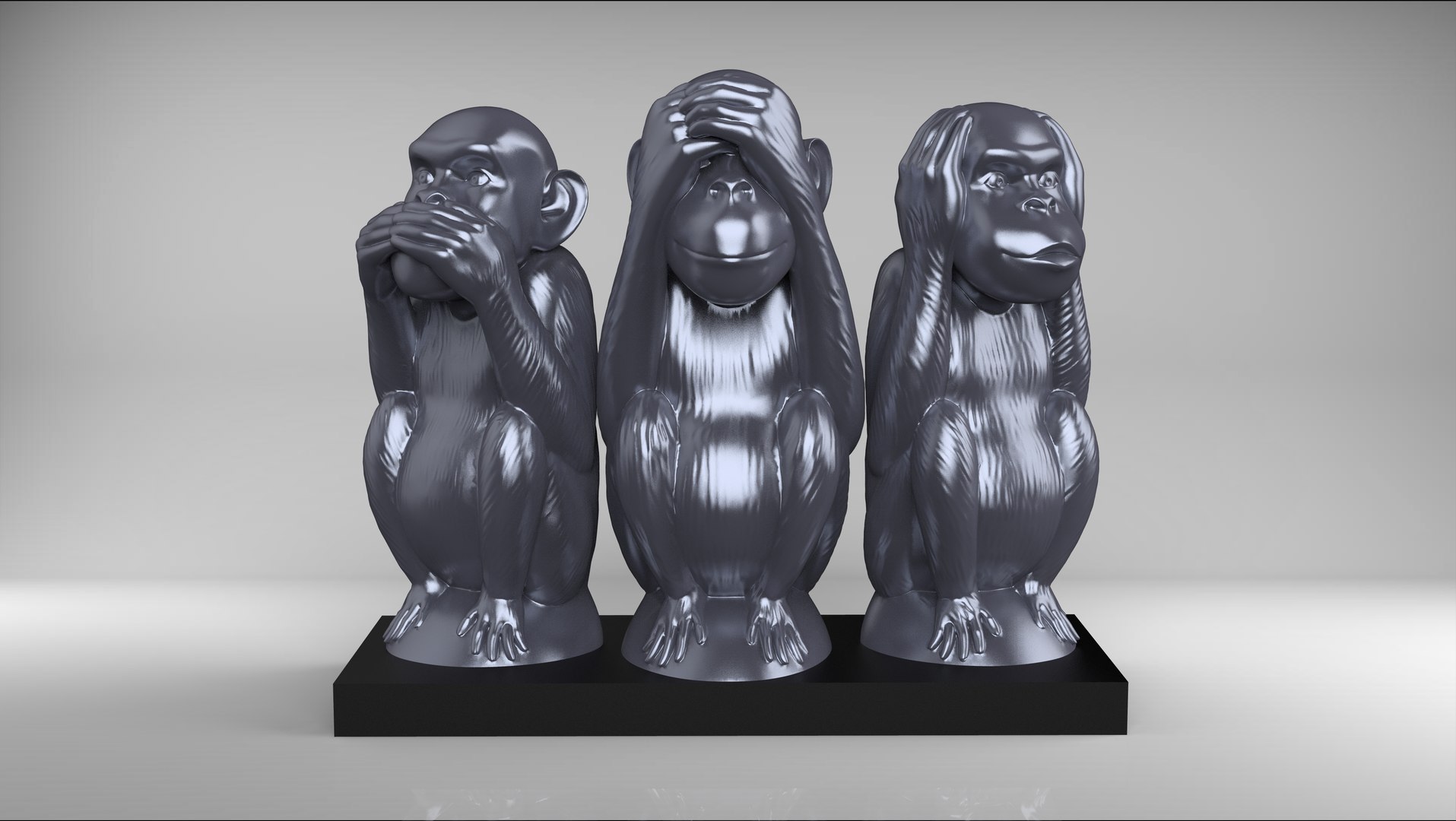 3D 3 Wise Monkeys Model - TurboSquid 2104047