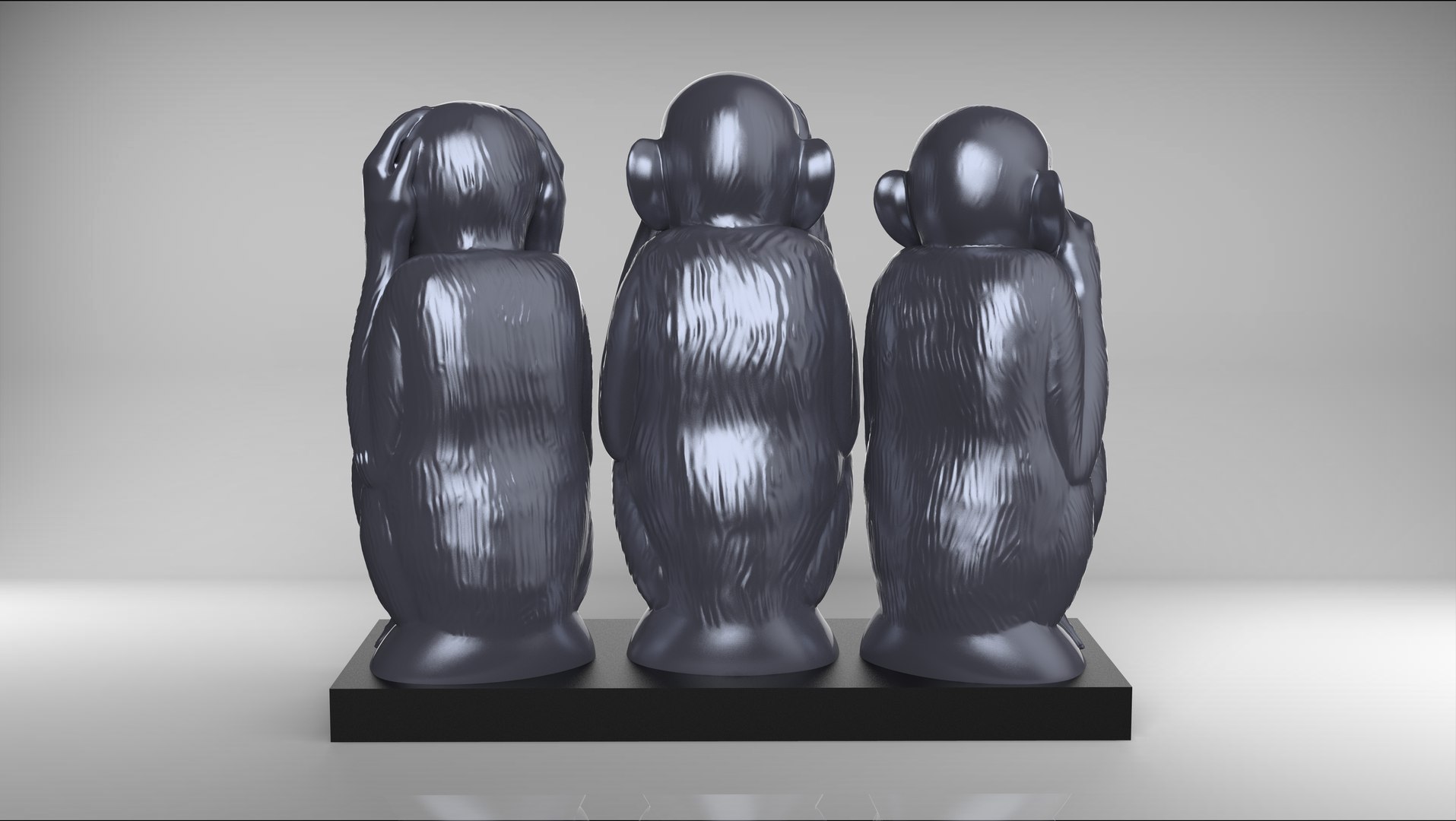 3D 3 Wise Monkeys Model - TurboSquid 2104047