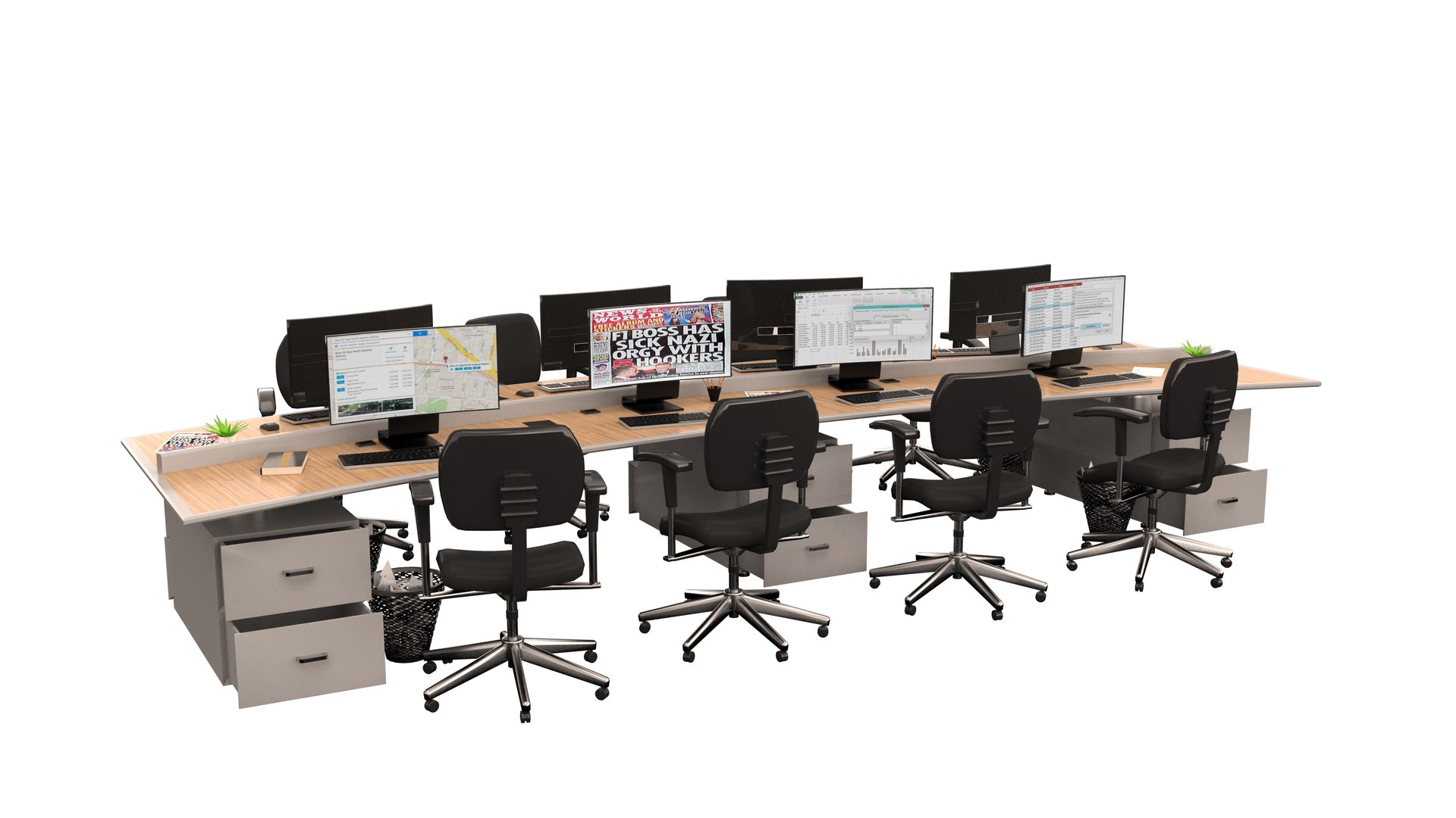 Office Desk Collections 3D model - TurboSquid 1983736