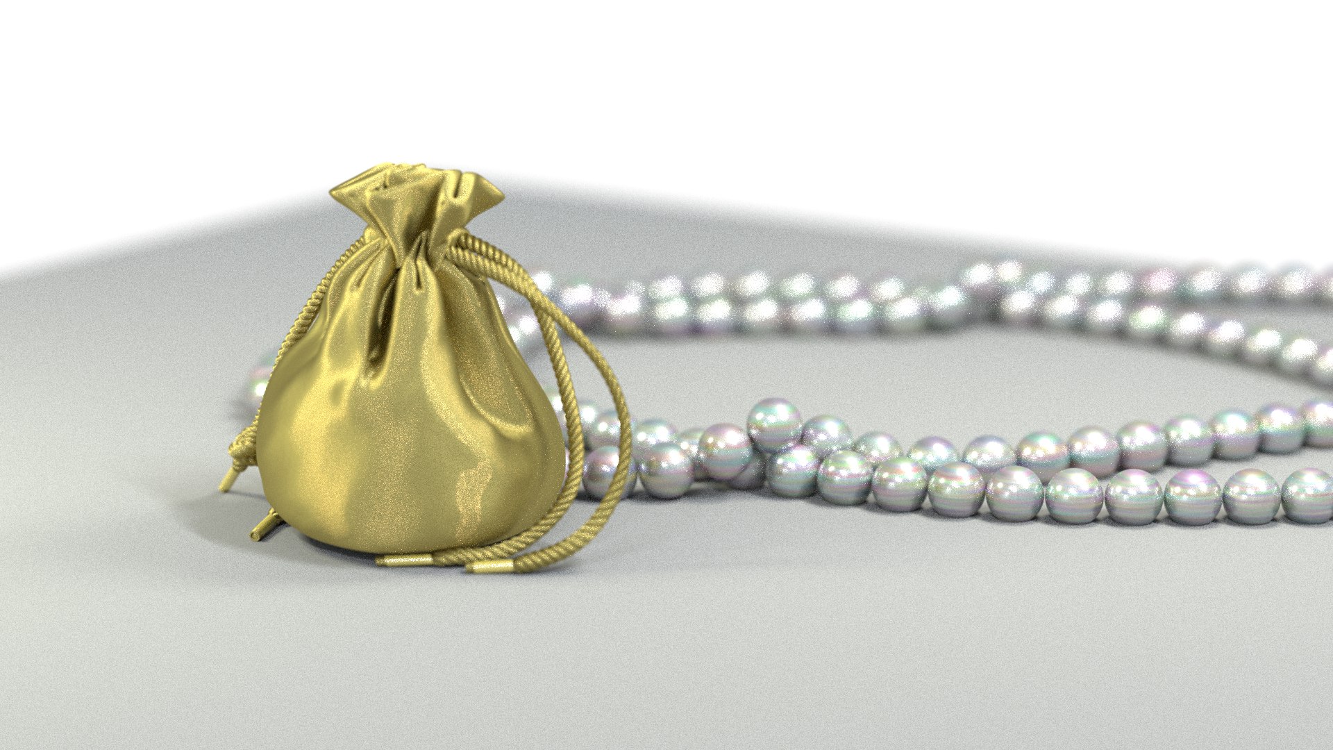 3D Golden Sack With Jewellery Model - TurboSquid 1901039