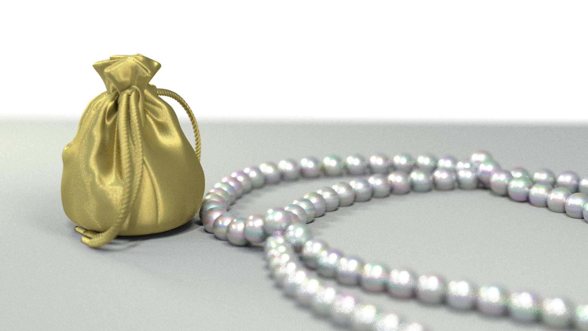 3D Golden Sack With Jewellery Model - TurboSquid 1901039