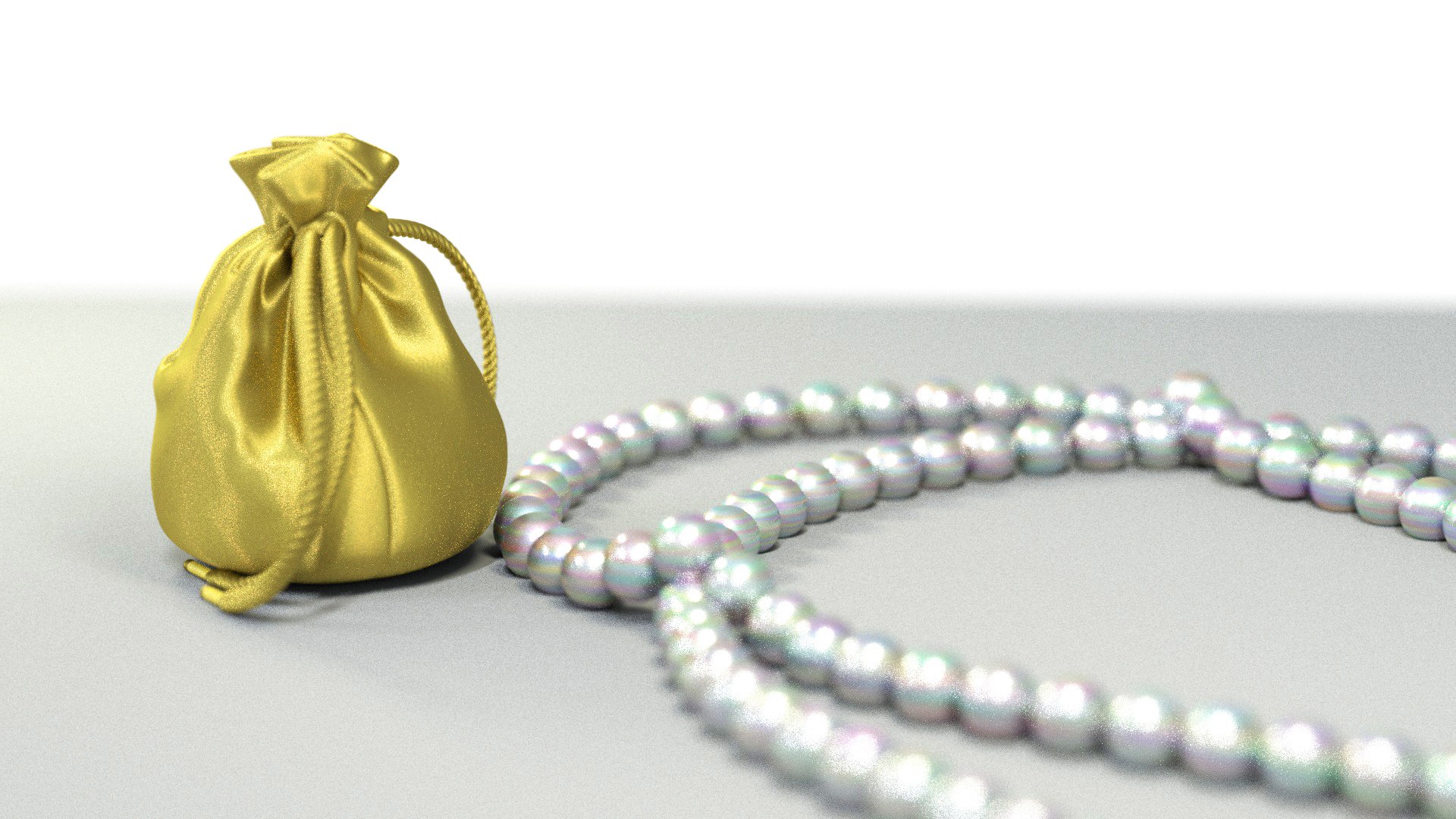 3D Golden Sack With Jewellery Model - TurboSquid 1901039