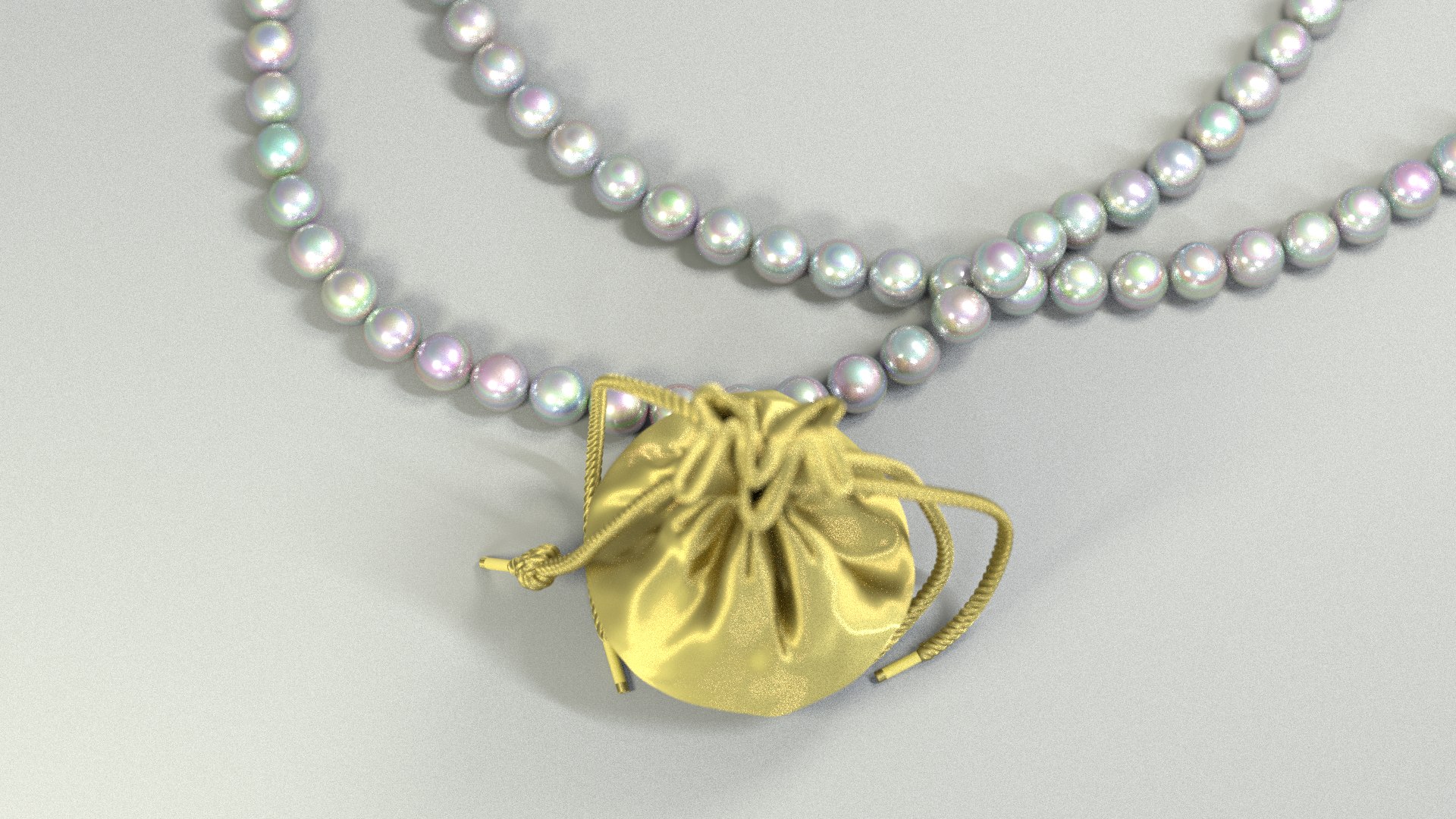 3D Golden Sack With Jewellery Model - TurboSquid 1901039