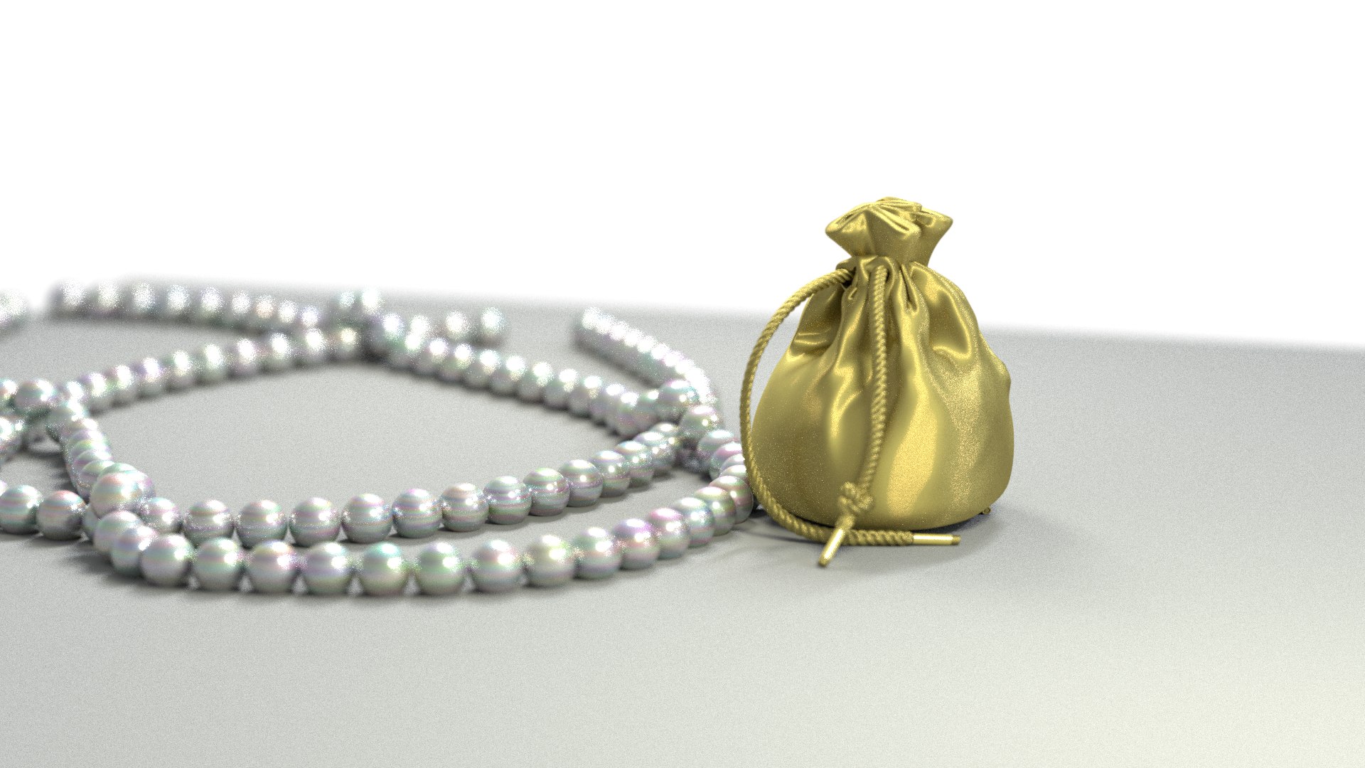 3D Golden Sack With Jewellery Model - TurboSquid 1901039