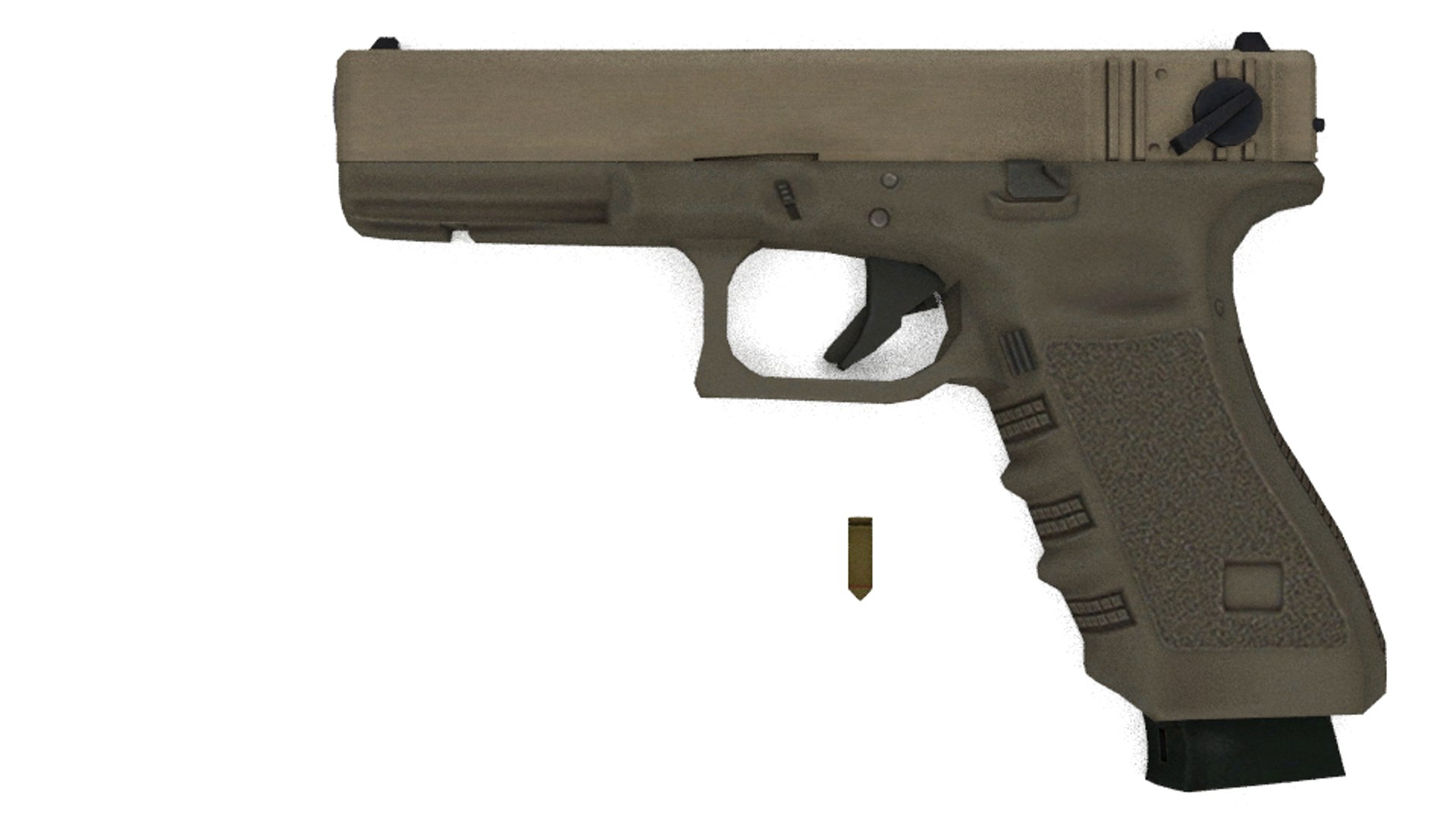 glock pistol 3d obj
