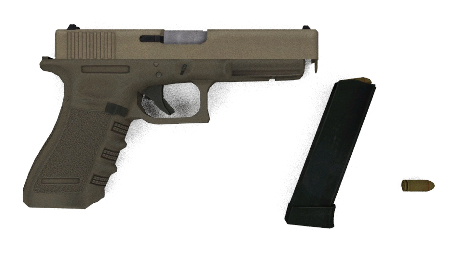 glock pistol 3d obj