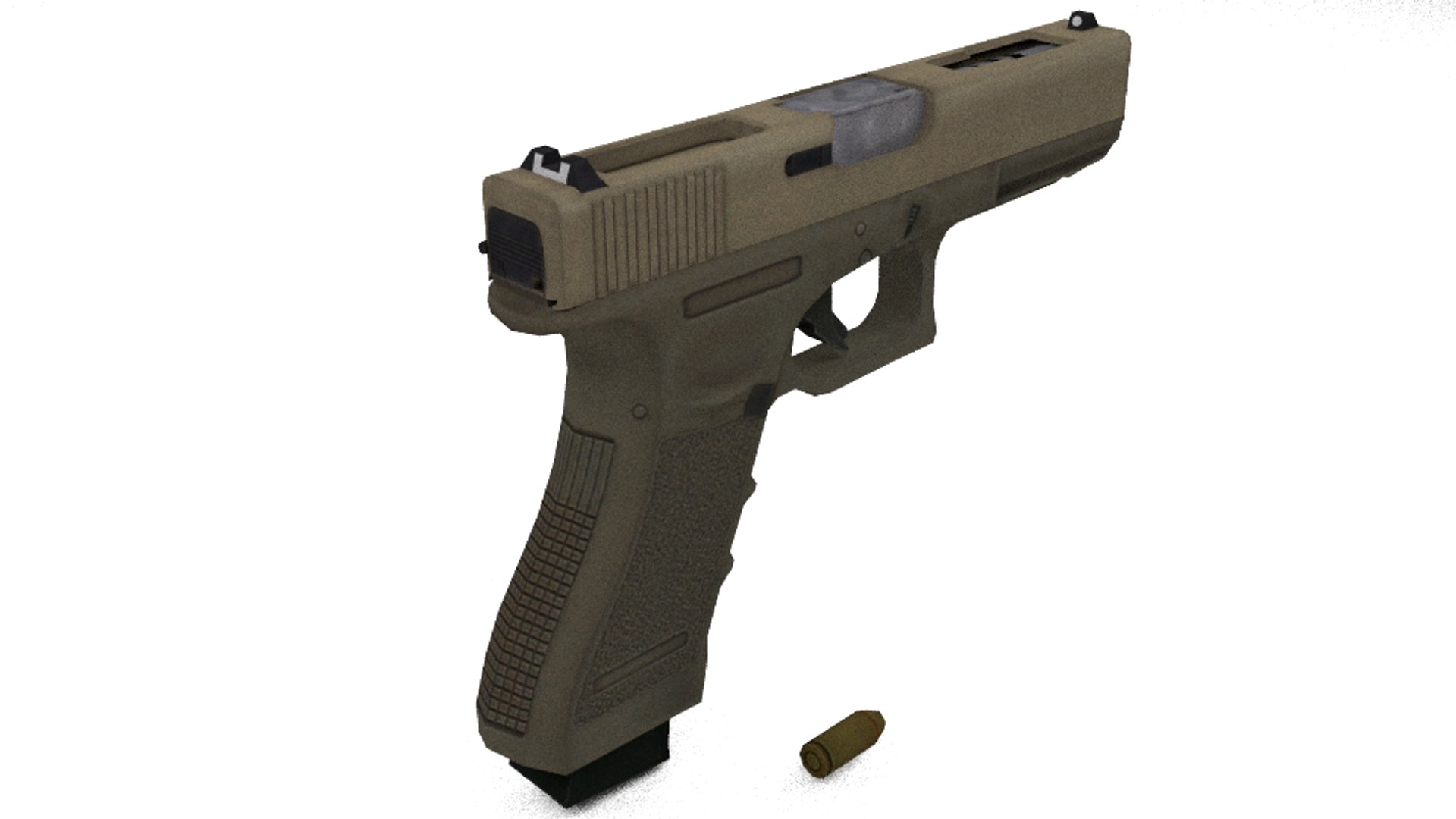 glock pistol 3d obj
