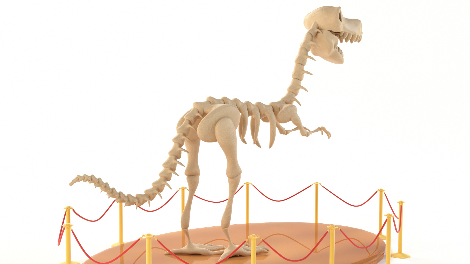 3D cartoon dinosaur skeleton model - TurboSquid 1702332
