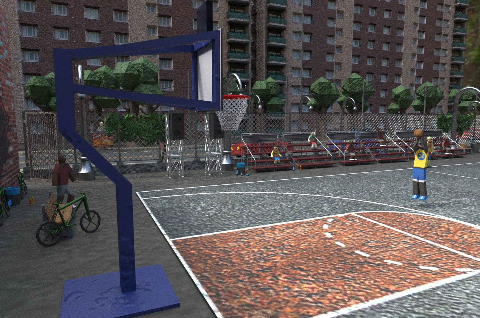 3D Basketball Playground Urban - TurboSquid 1409652