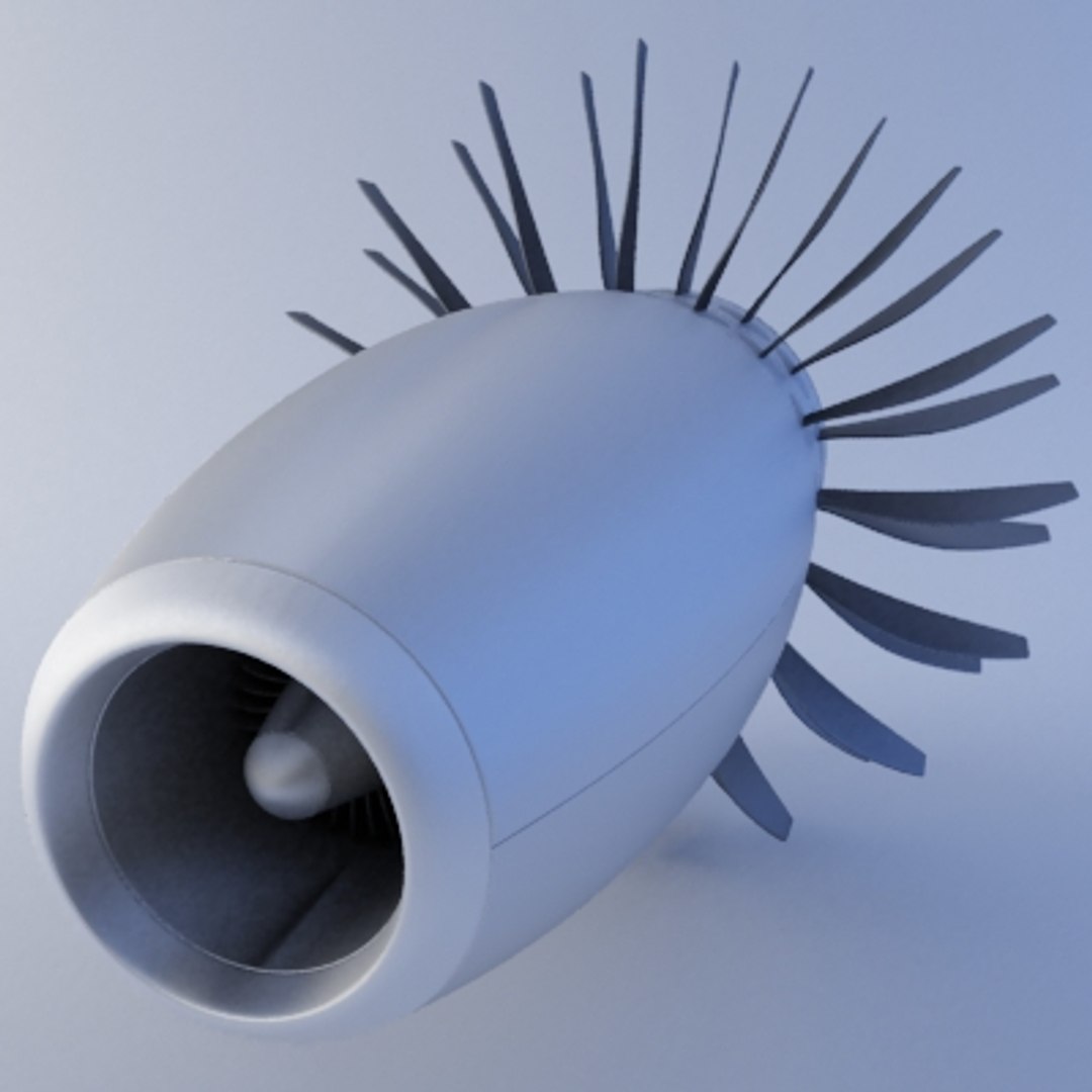 Obj Unducted Fan Propfan Turbofan Engine