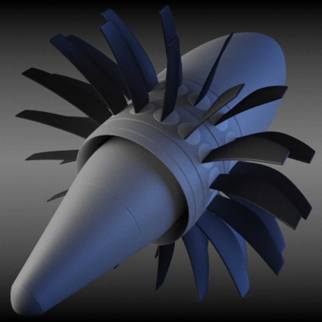 Obj Unducted Fan Propfan Turbofan Engine