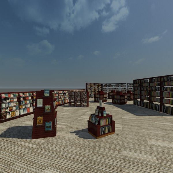 max library shelves kiosks