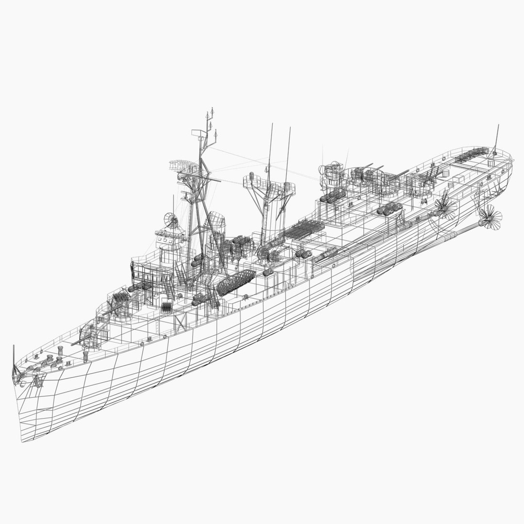 3ds Max D119 Fletcher Class Destroyer