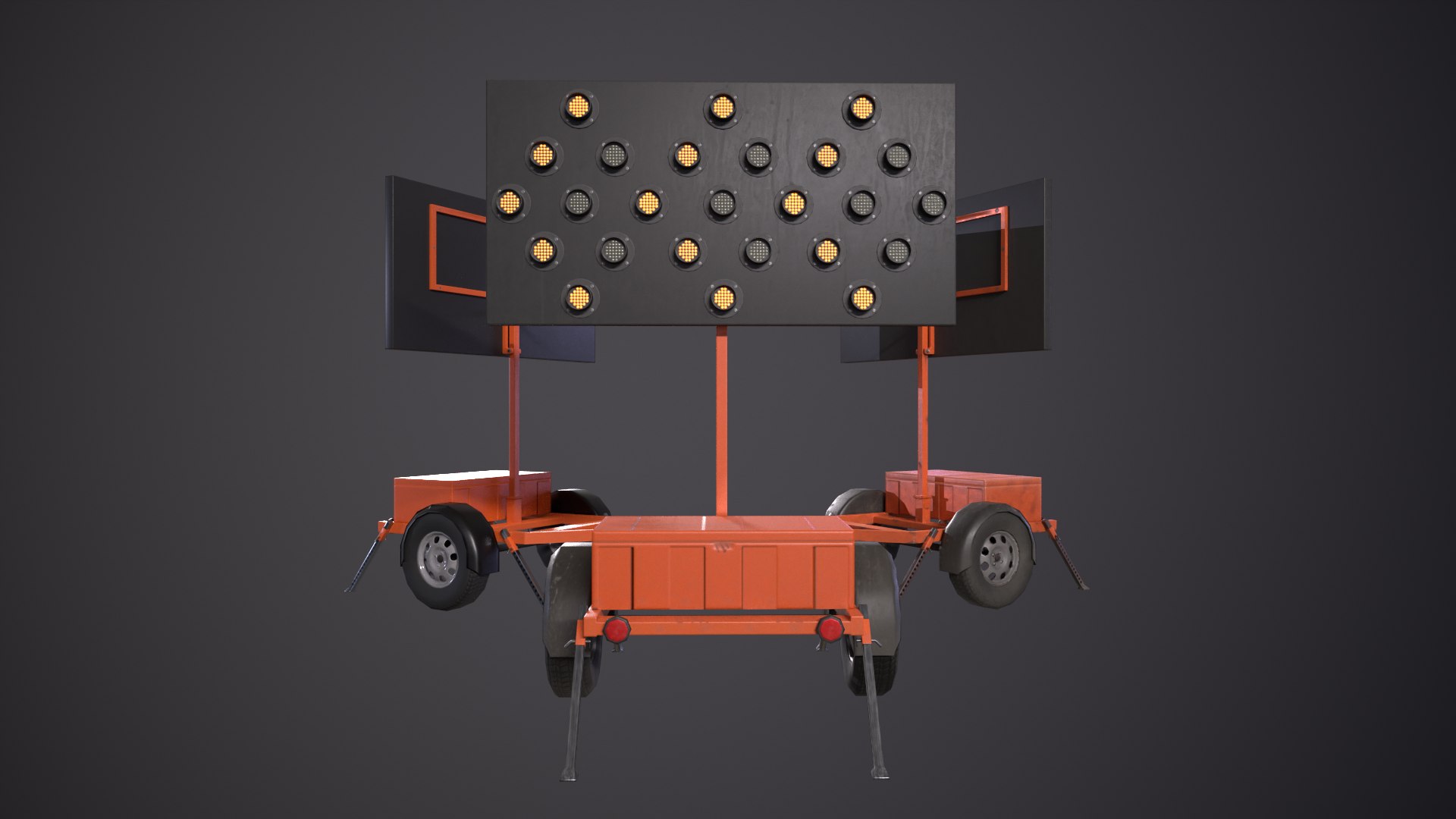 Arrow Board Traffic Trailer 3D Model - TurboSquid 2041814