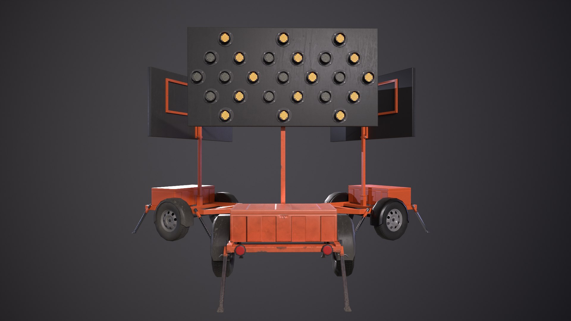 Arrow Board Traffic Trailer 3D Model - TurboSquid 2041814