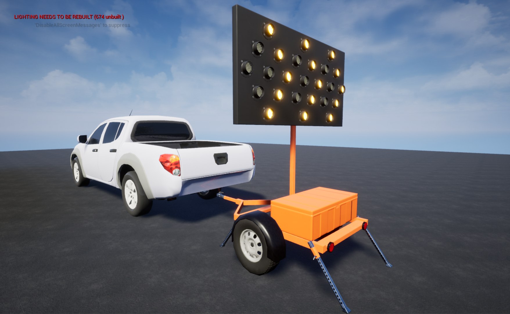 Arrow Board Traffic Trailer 3D Model - TurboSquid 2041814