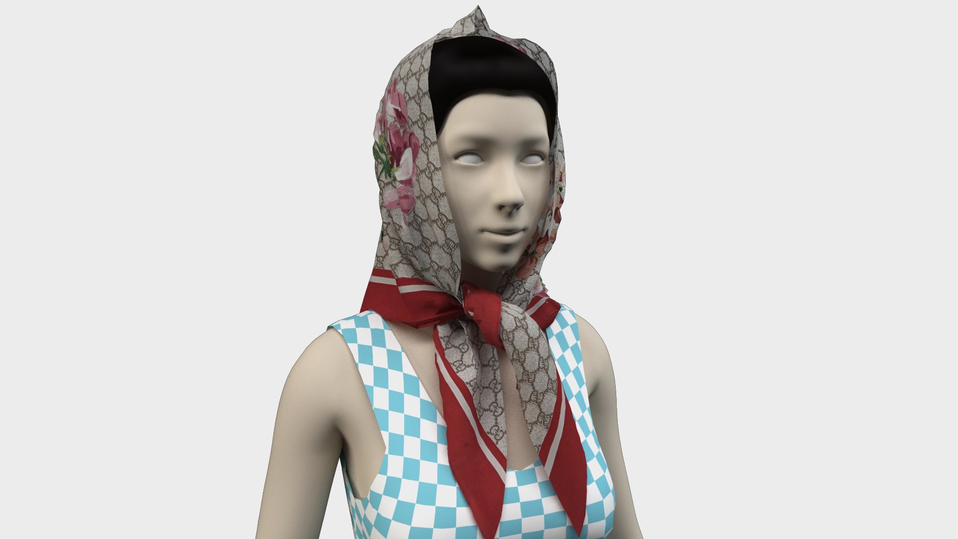 Scarf And Gucci Plane Shawl Collection 001 3D Model - TurboSquid 1923728