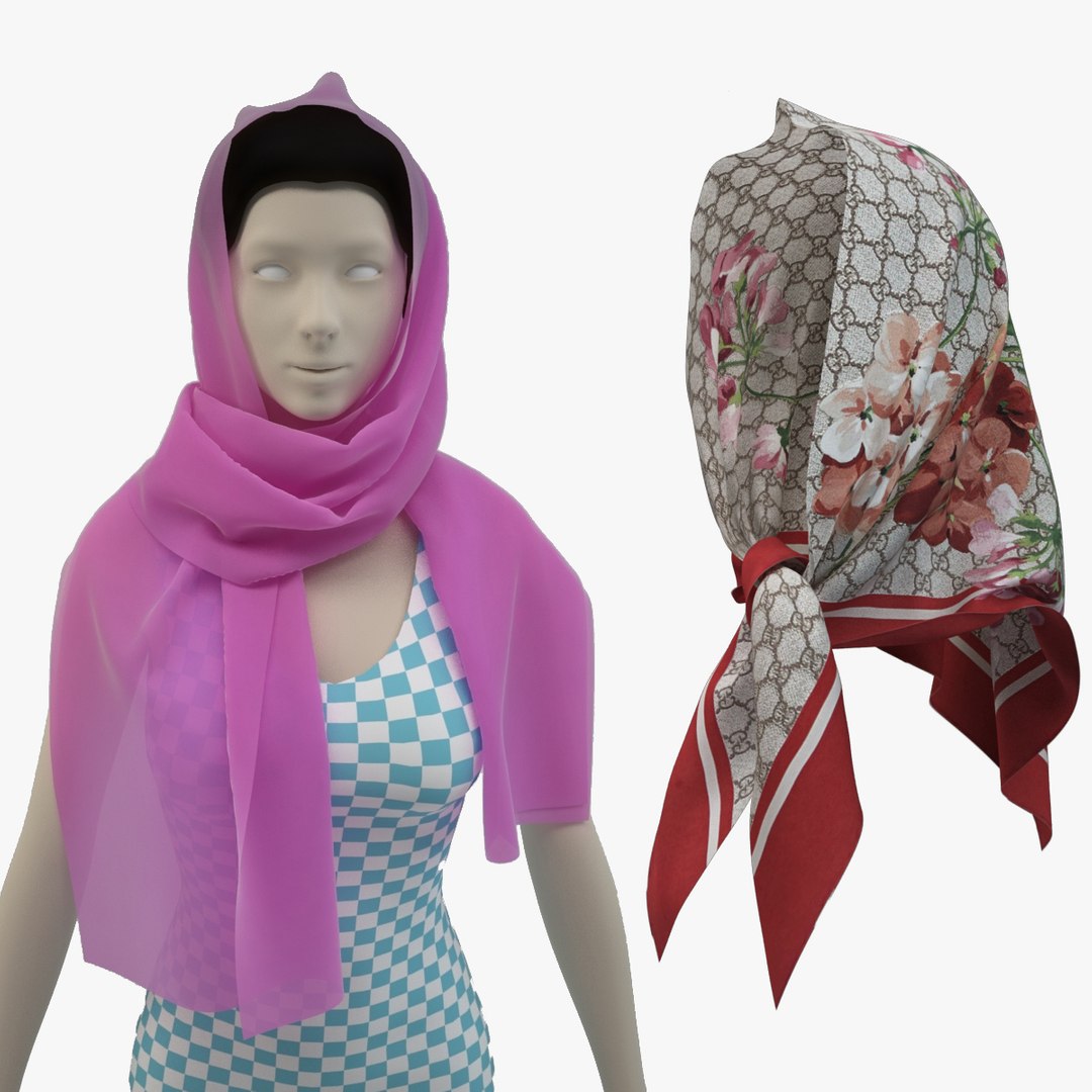 Scarf And Gucci Plane Shawl Collection 001 3D Model - TurboSquid 1923728
