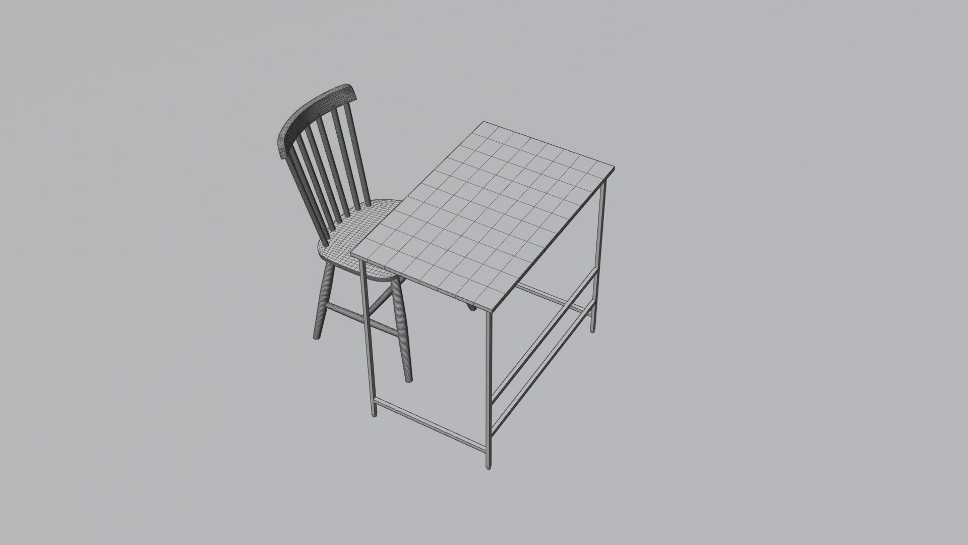 Simple Chair and Table Set 3D model - TurboSquid 2180866