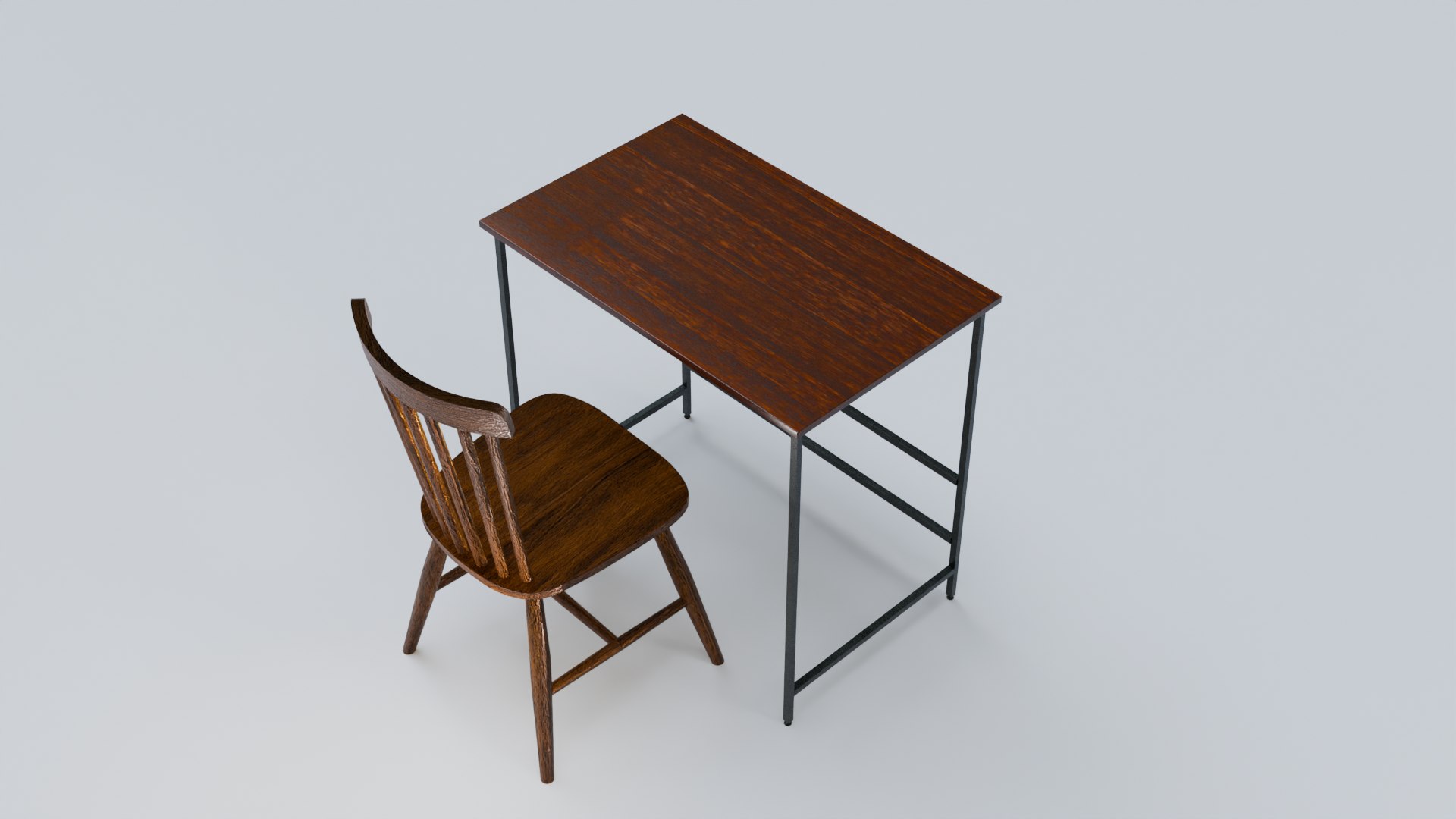 Simple Chair and Table Set 3D model - TurboSquid 2180866