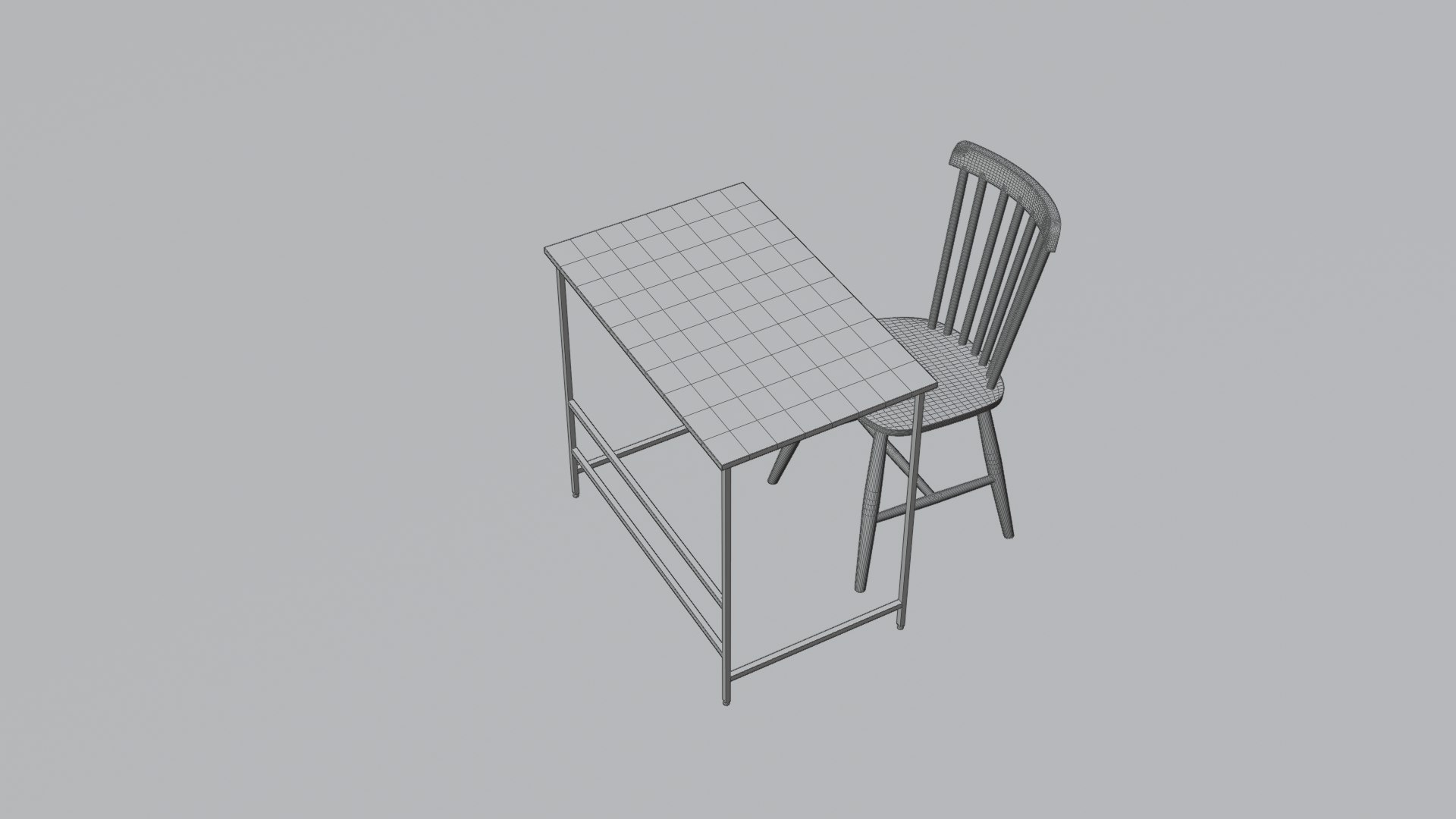 Simple Chair and Table Set 3D model - TurboSquid 2180866