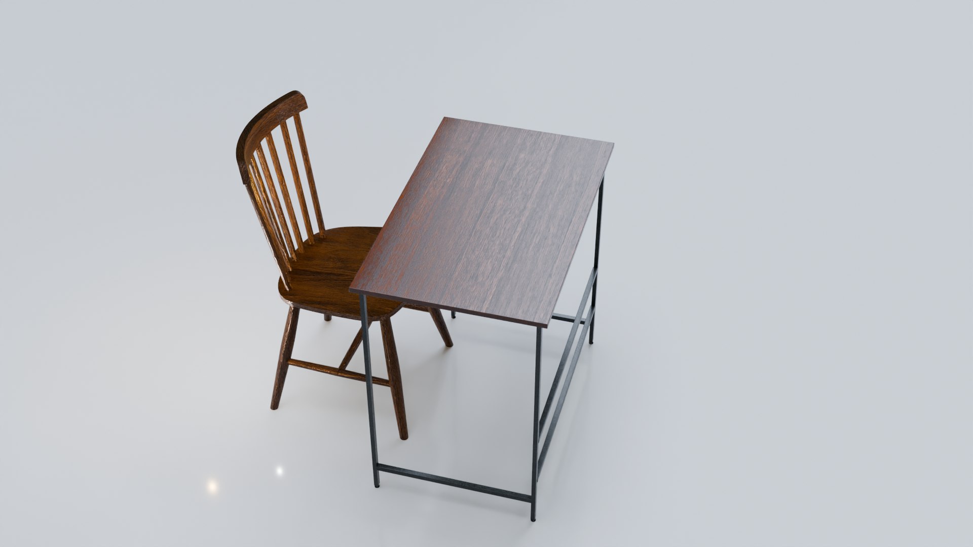 Simple Chair and Table Set 3D model - TurboSquid 2180866