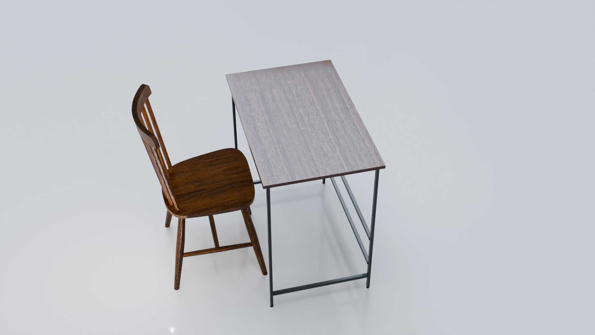 Simple Chair and Table Set 3D model - TurboSquid 2180866