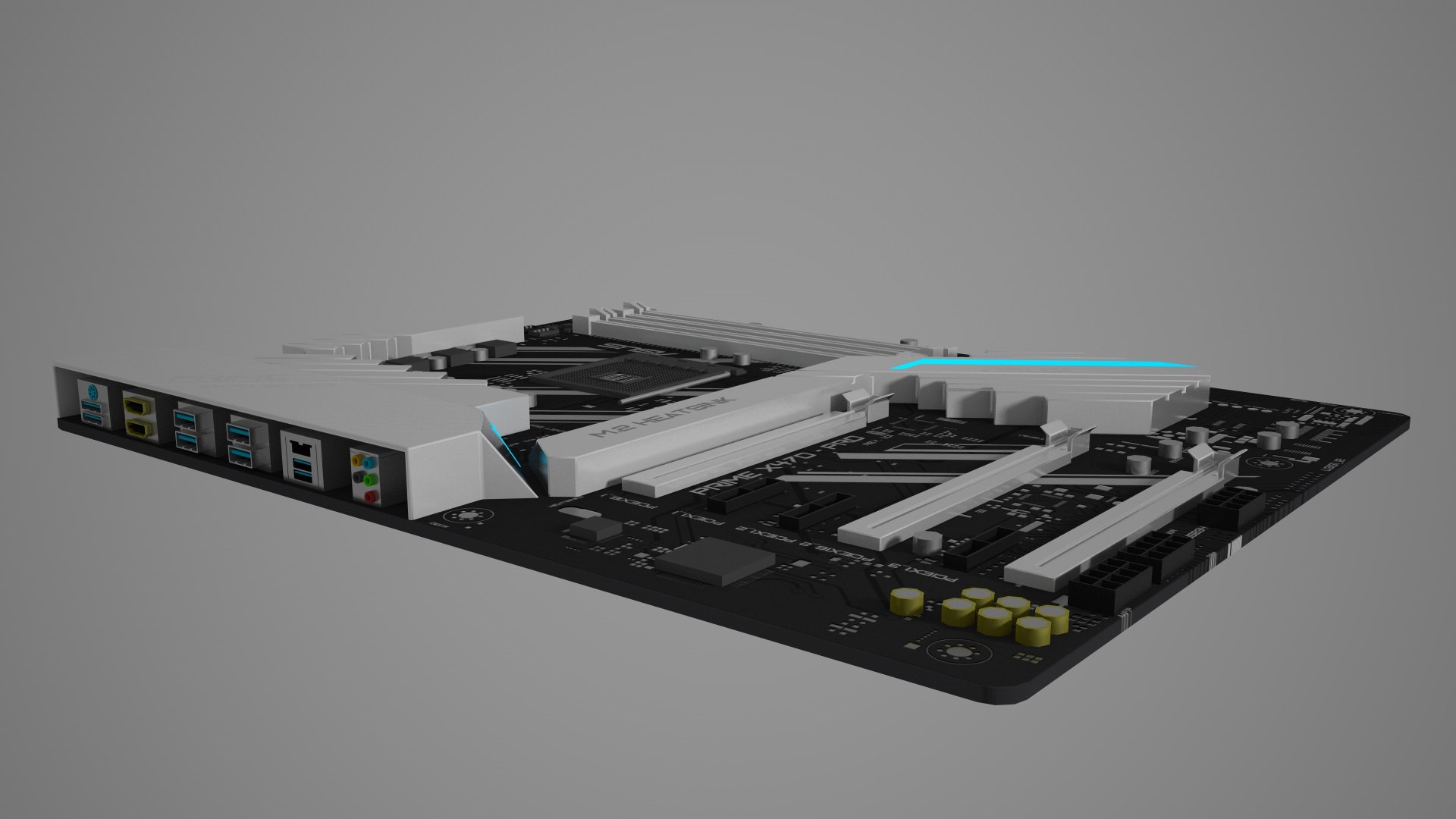 Asus Motherboard Prime X470 3D - TurboSquid 1345274