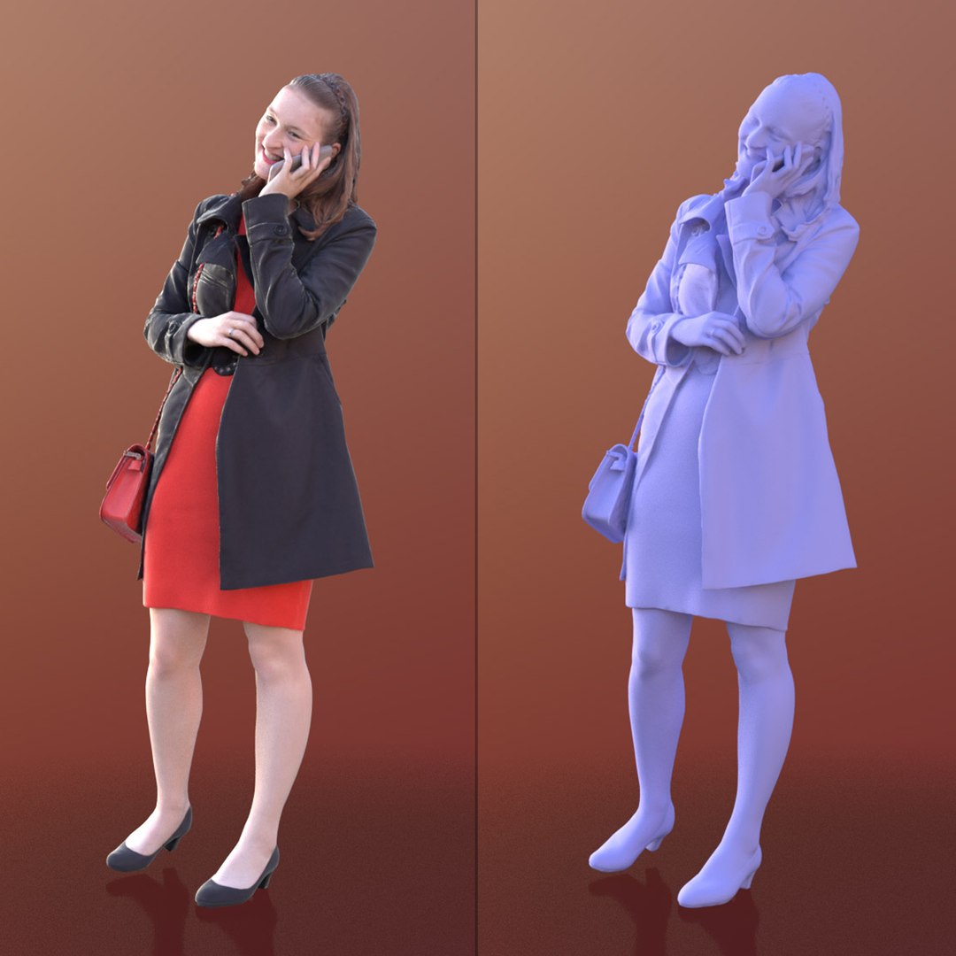 10521 Svenja - Elegant Woman Standing Phone Call 3D model - TurboSquid ...