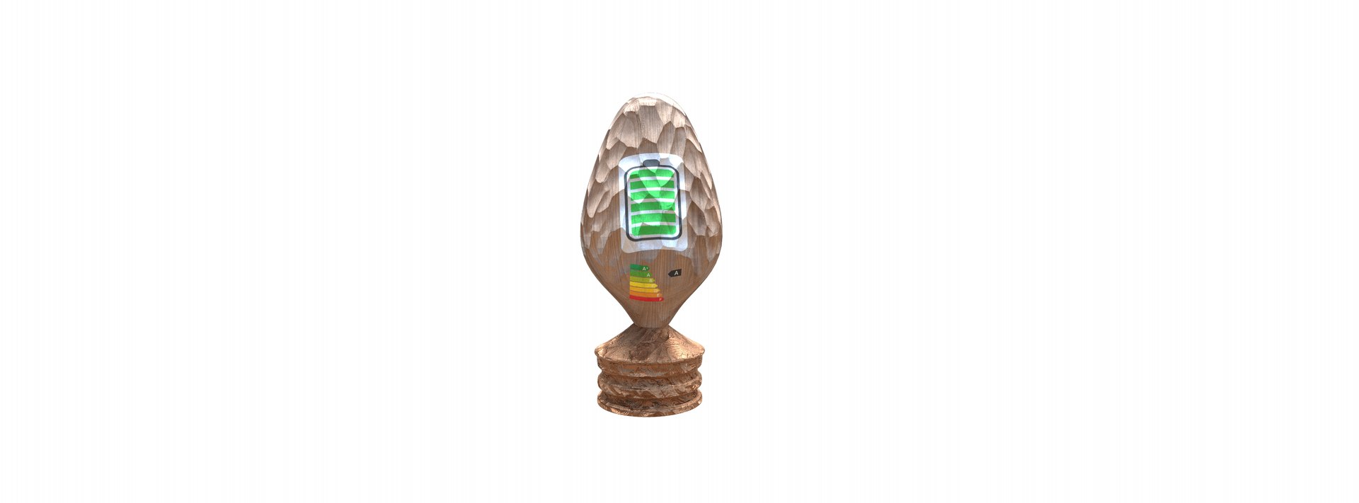 3D Modern Carved Wood Eco Light Bulb Lamp Energy Efficency Symbol ...