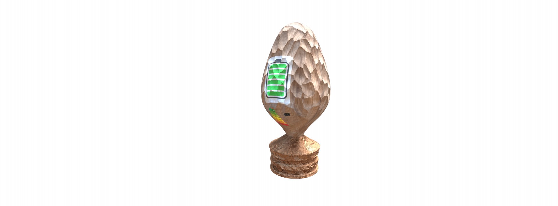 3D Modern Carved Wood Eco Light Bulb Lamp Energy Efficency Symbol ...