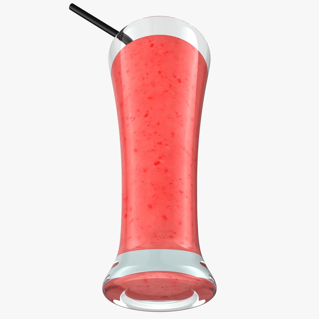 realistic smoothie strawberry banana 3d max