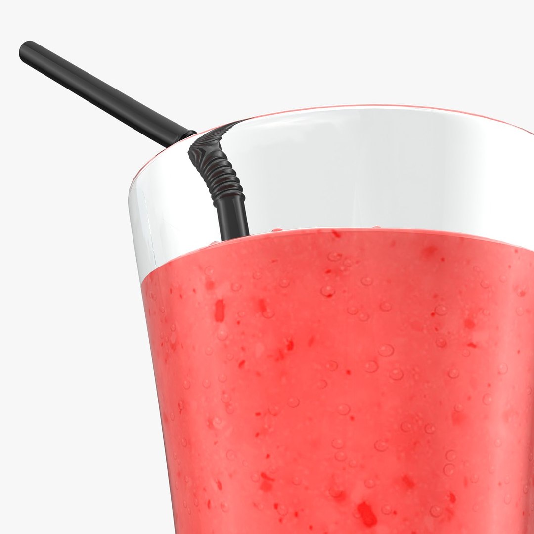 realistic smoothie strawberry banana 3d max