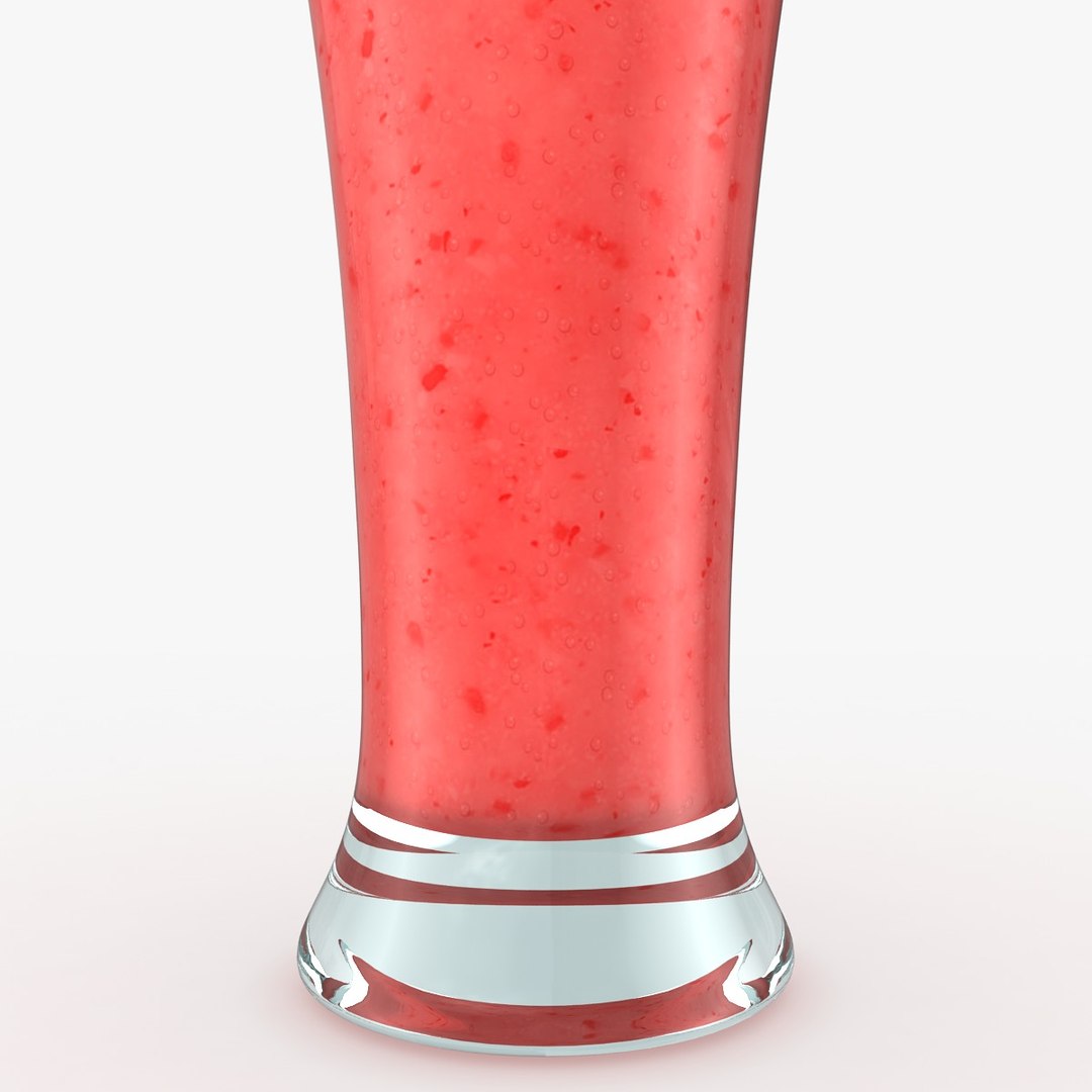 realistic smoothie strawberry banana 3d max