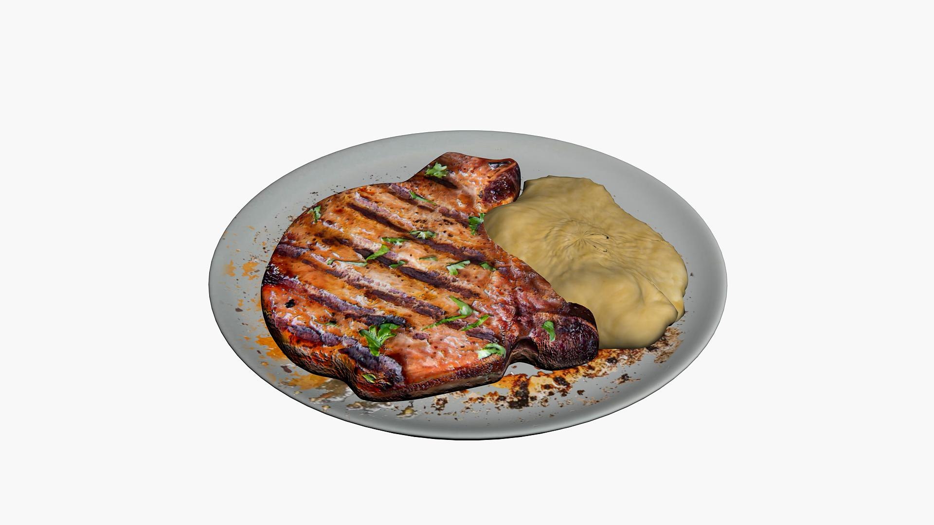 Pork Chop In Dish 3D - TurboSquid 2213204
