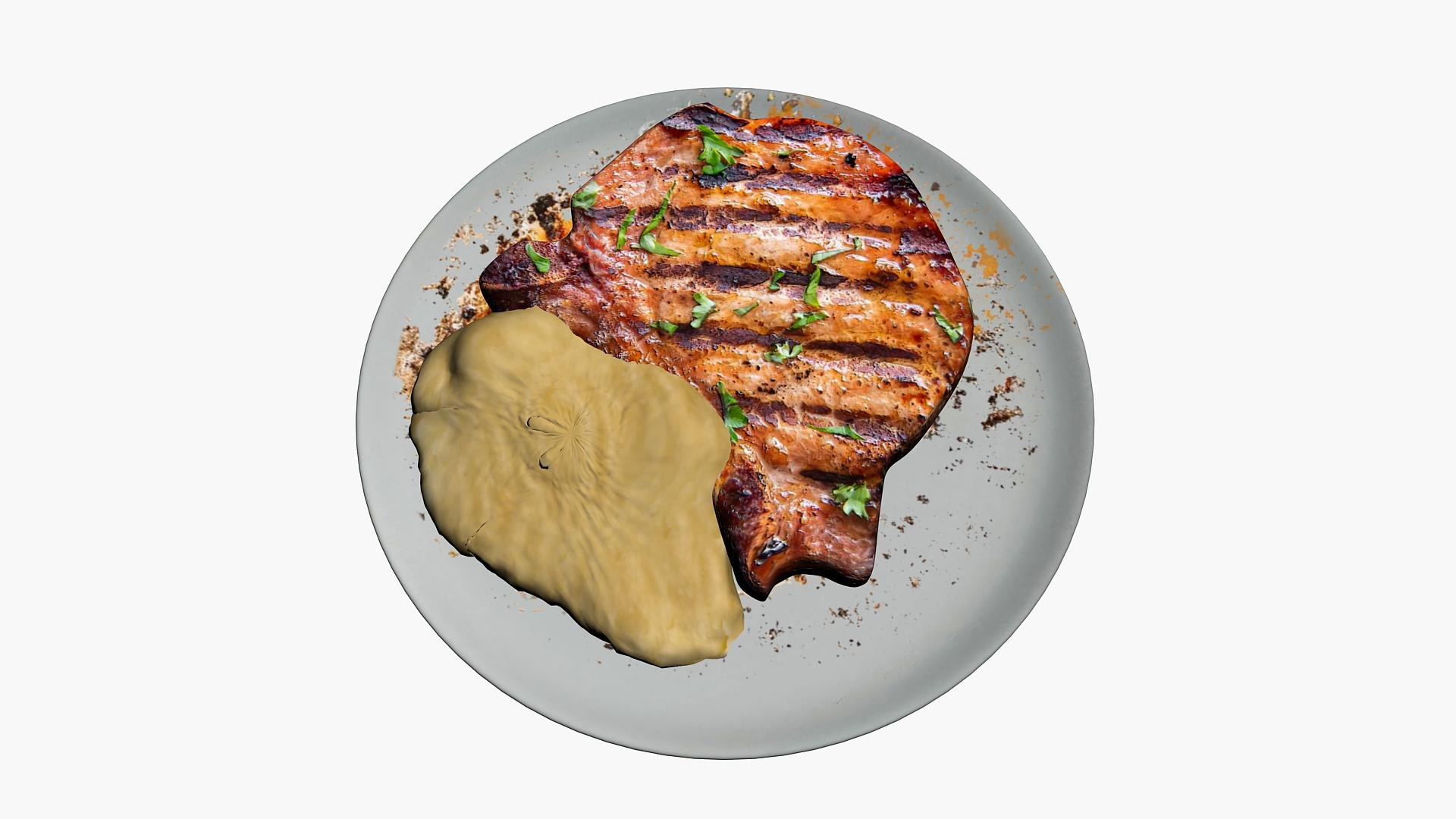 Pork Chop In Dish 3D - TurboSquid 2213204