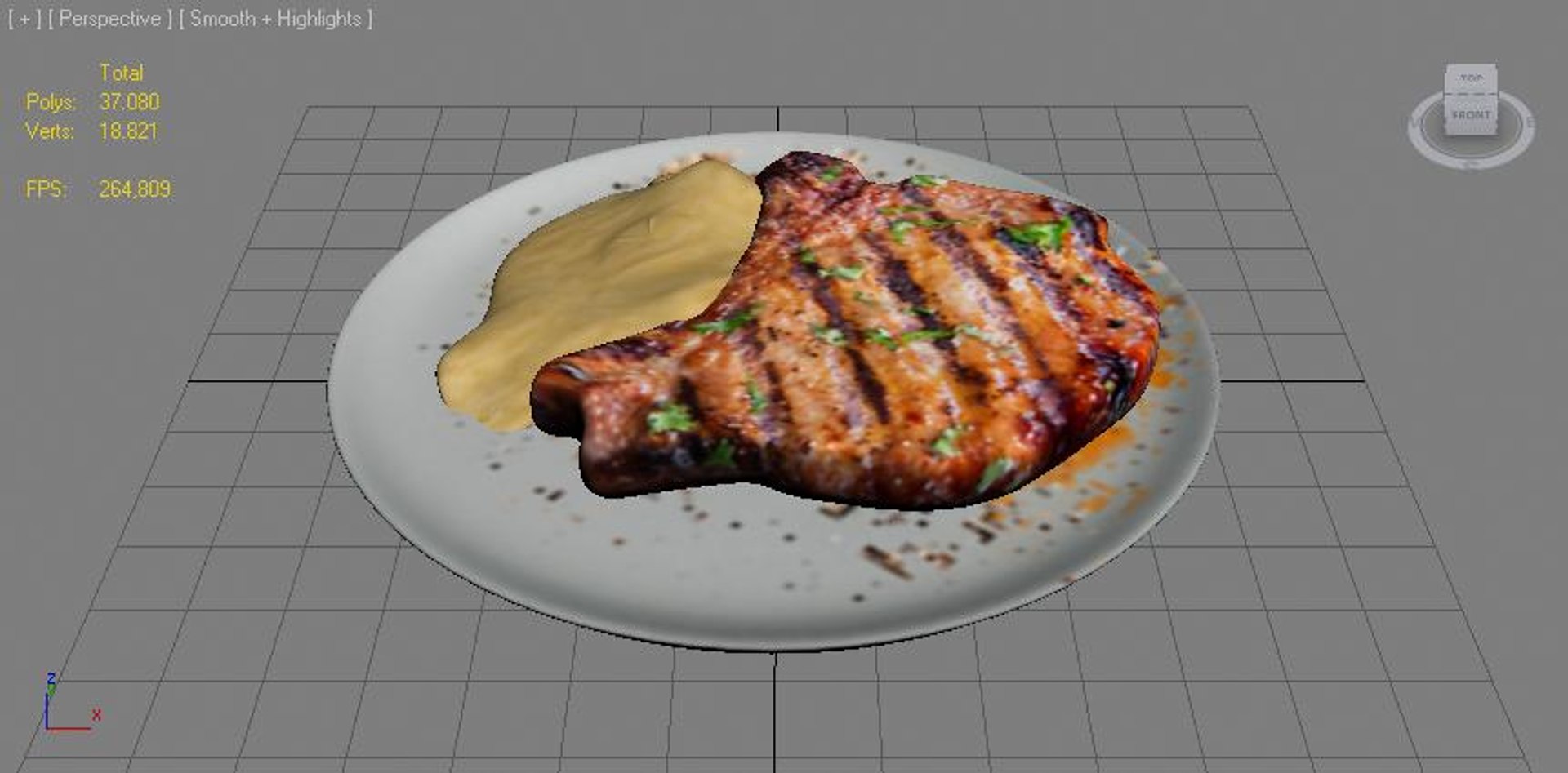 Pork Chop In Dish 3D - TurboSquid 2213204