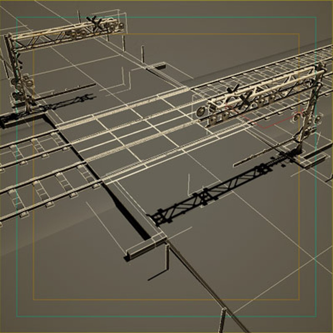3d Model Railroad Crossing Road