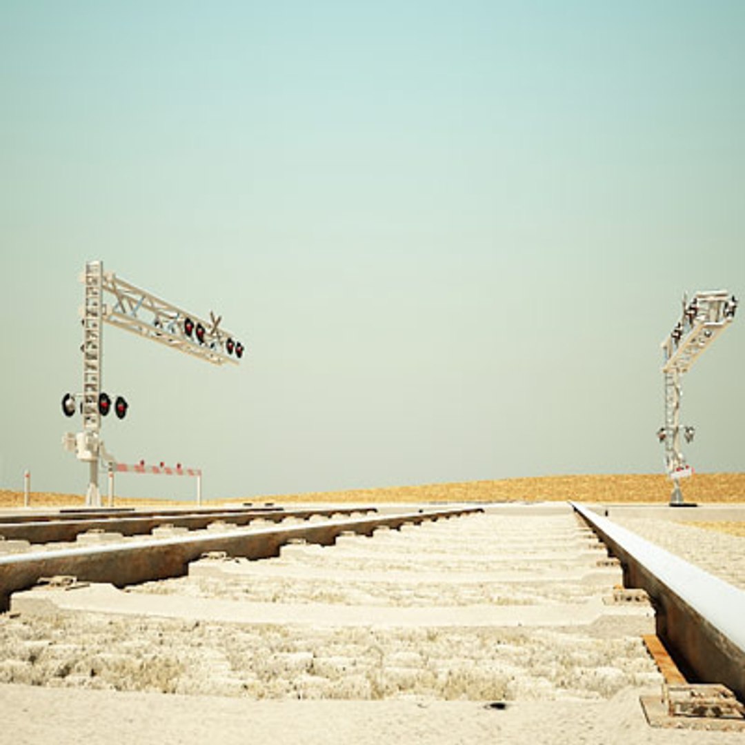 3d Model Railroad Crossing Road