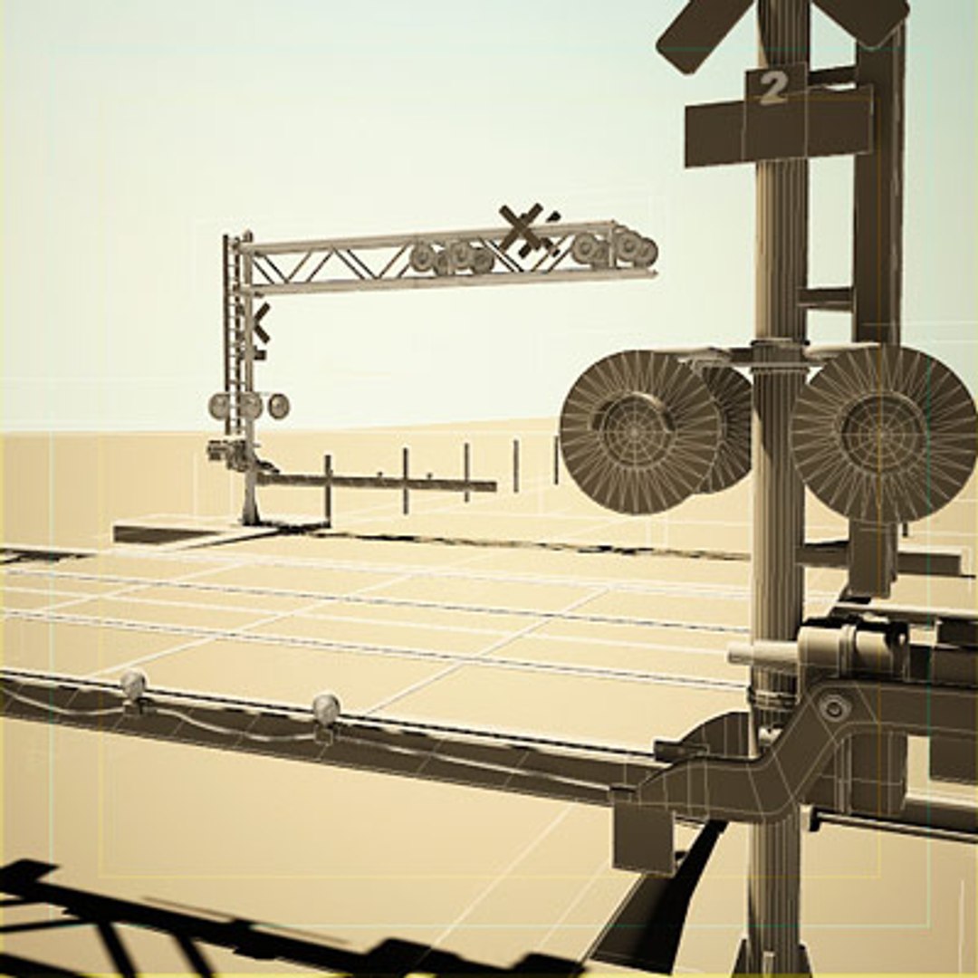 3d Model Railroad Crossing Road