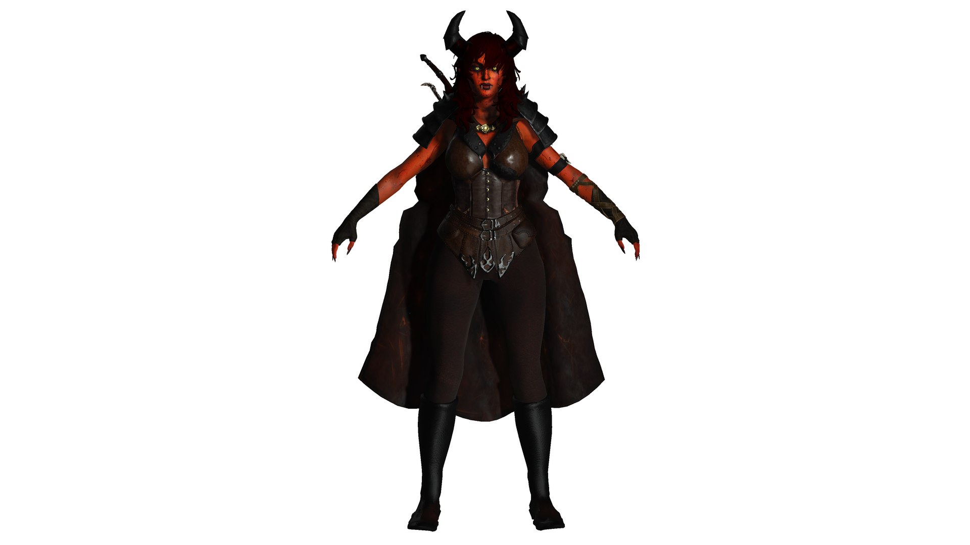 3D AAA 3D FANTASY FEMALE CHARACTER - THE DEVIL WARRIOR 01 Model - TurboSquid 2038415