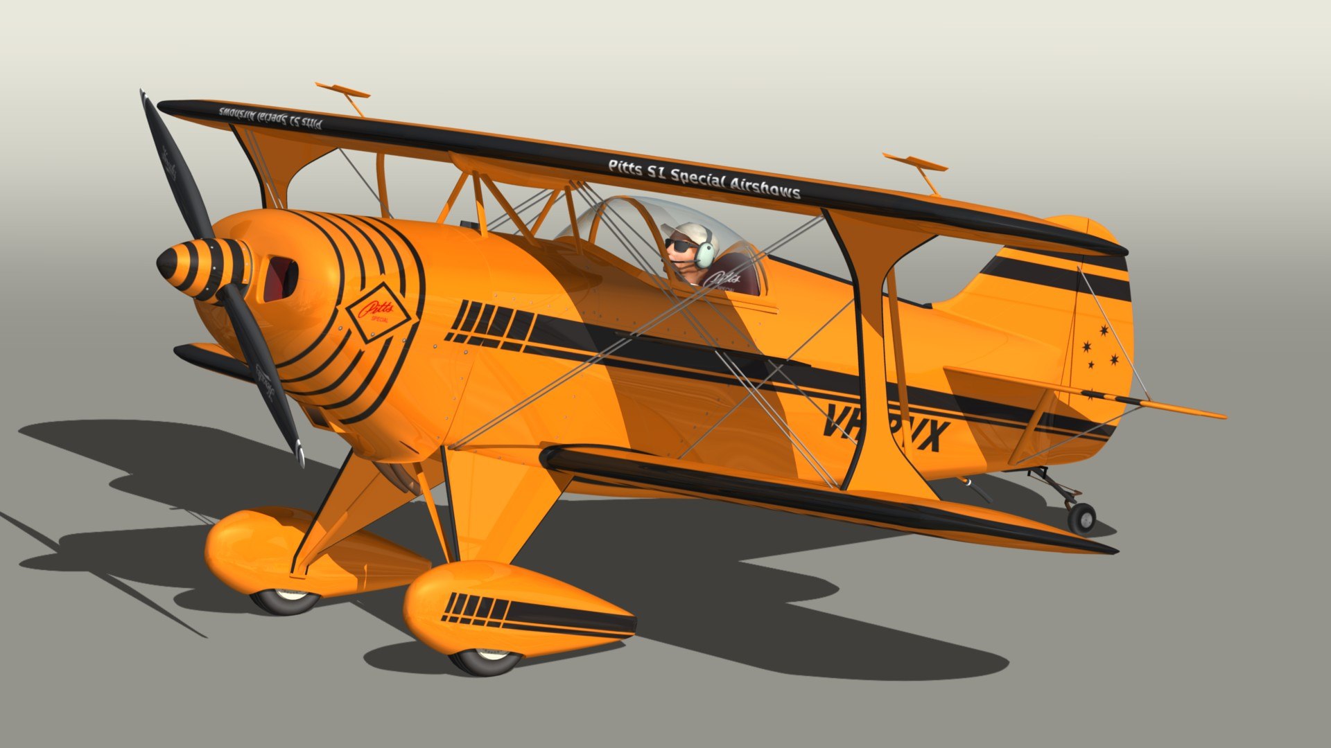 3D Pitts S1 Special Orange - TurboSquid 1995315