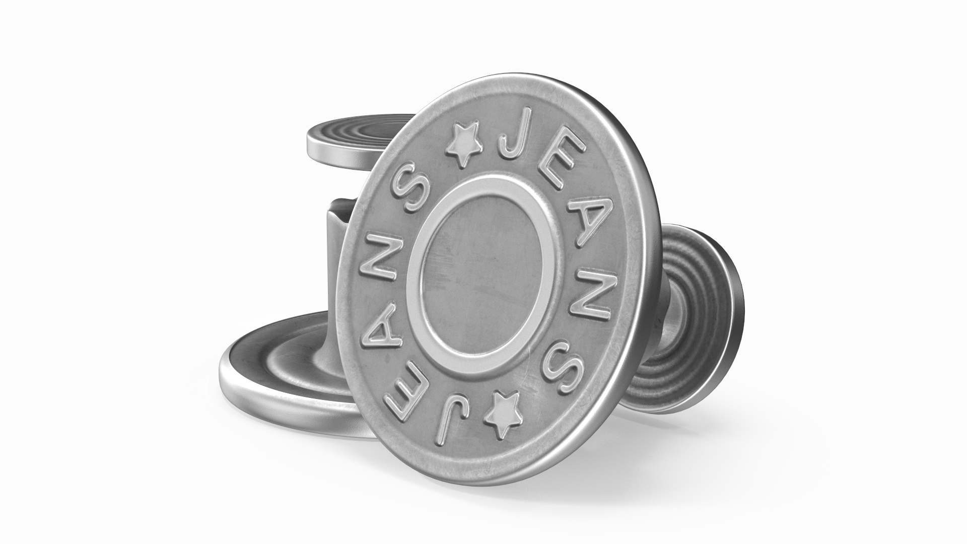 3D Silver Metal Jeans Button Model - TurboSquid 2390663