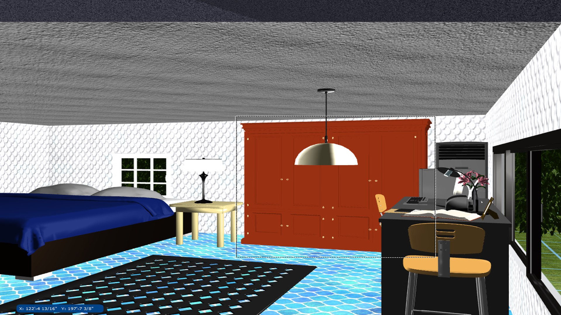 Simple Bedroom With A Study Section 3D Model - TurboSquid 1756232