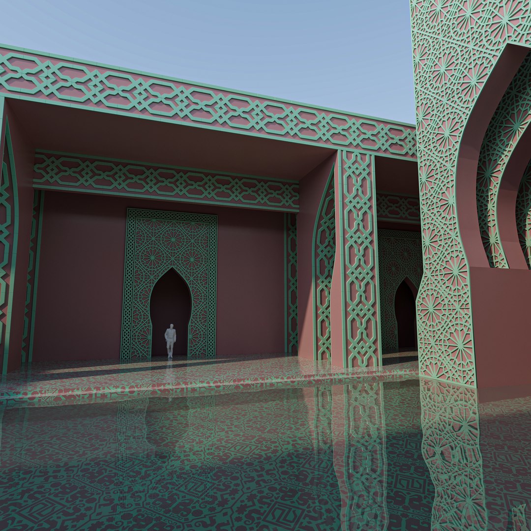 Moroccan-style Infinity Pool Palace Model - TurboSquid 2036391