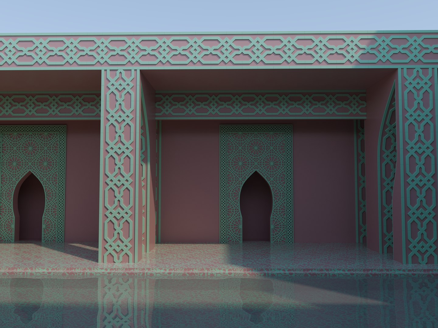 Moroccan-style Infinity Pool Palace Model - TurboSquid 2036391